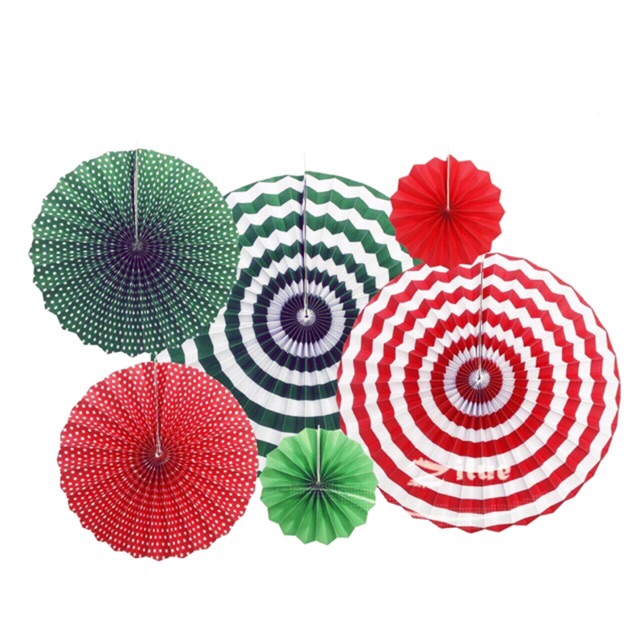 Red and Green paper fan set (6 pcs) | Shopee Philippines