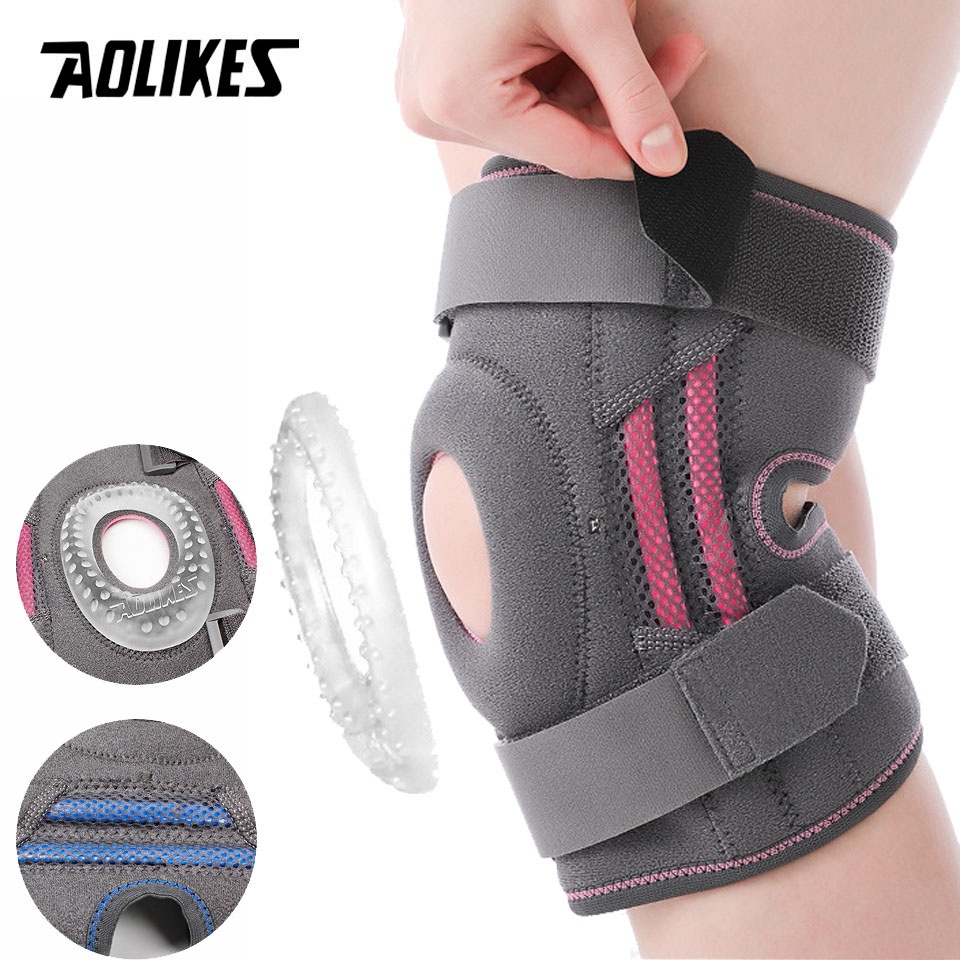 AOLIKES Knee Pads with Straps Protector Silicone Spring For Basketball ...