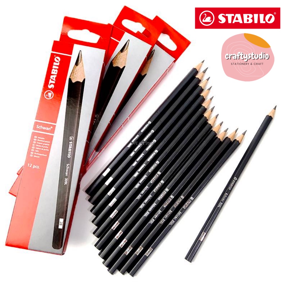 Stabilo Schwan 2B Pencil 309L, Stabilo 2B Pencil Set, Pensel 2B ...