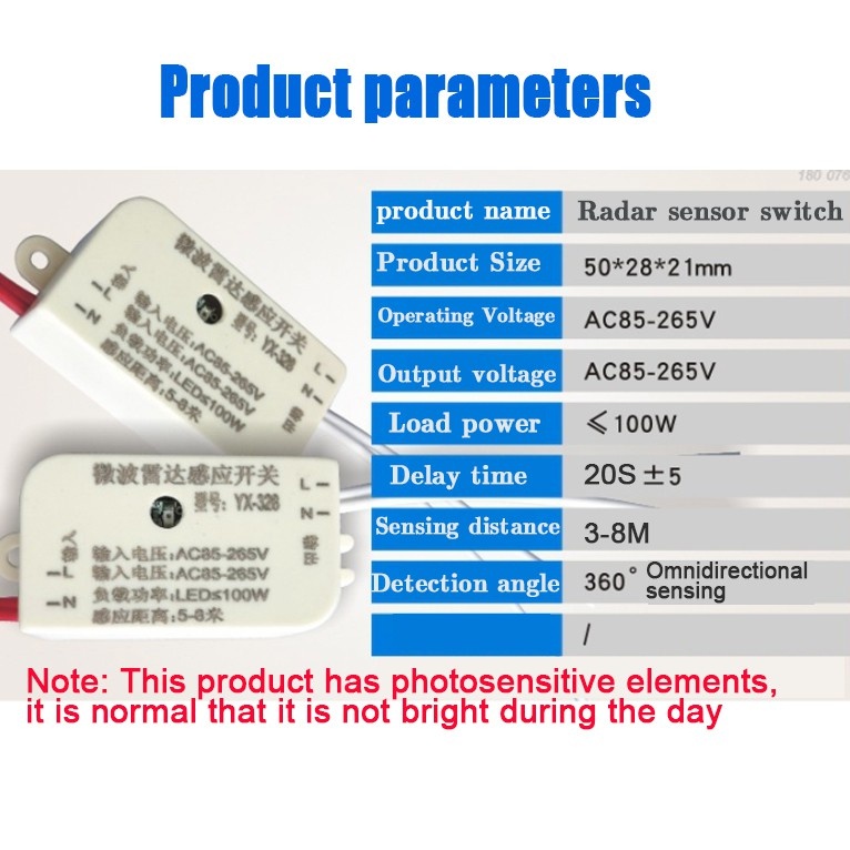AC 110V-240V Smart led Light Microwave Radar Sensor Switch Sound Control Module Mobile Human ...