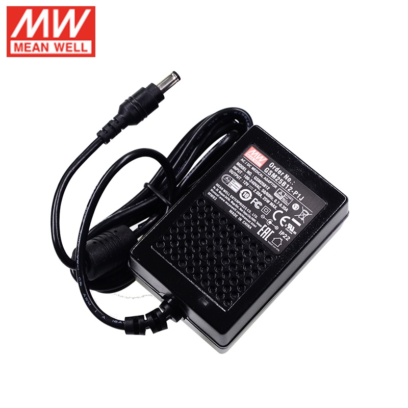 Meanwell GSM25B12-P1J 25W 2.08A 12V Medical Adapter Level VI 110V220VAC ...