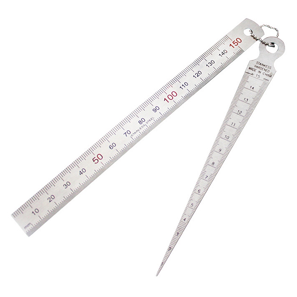 2pcs/set Stainless Steel Welding Taper Gauge Taper Straight Ruler Test ...