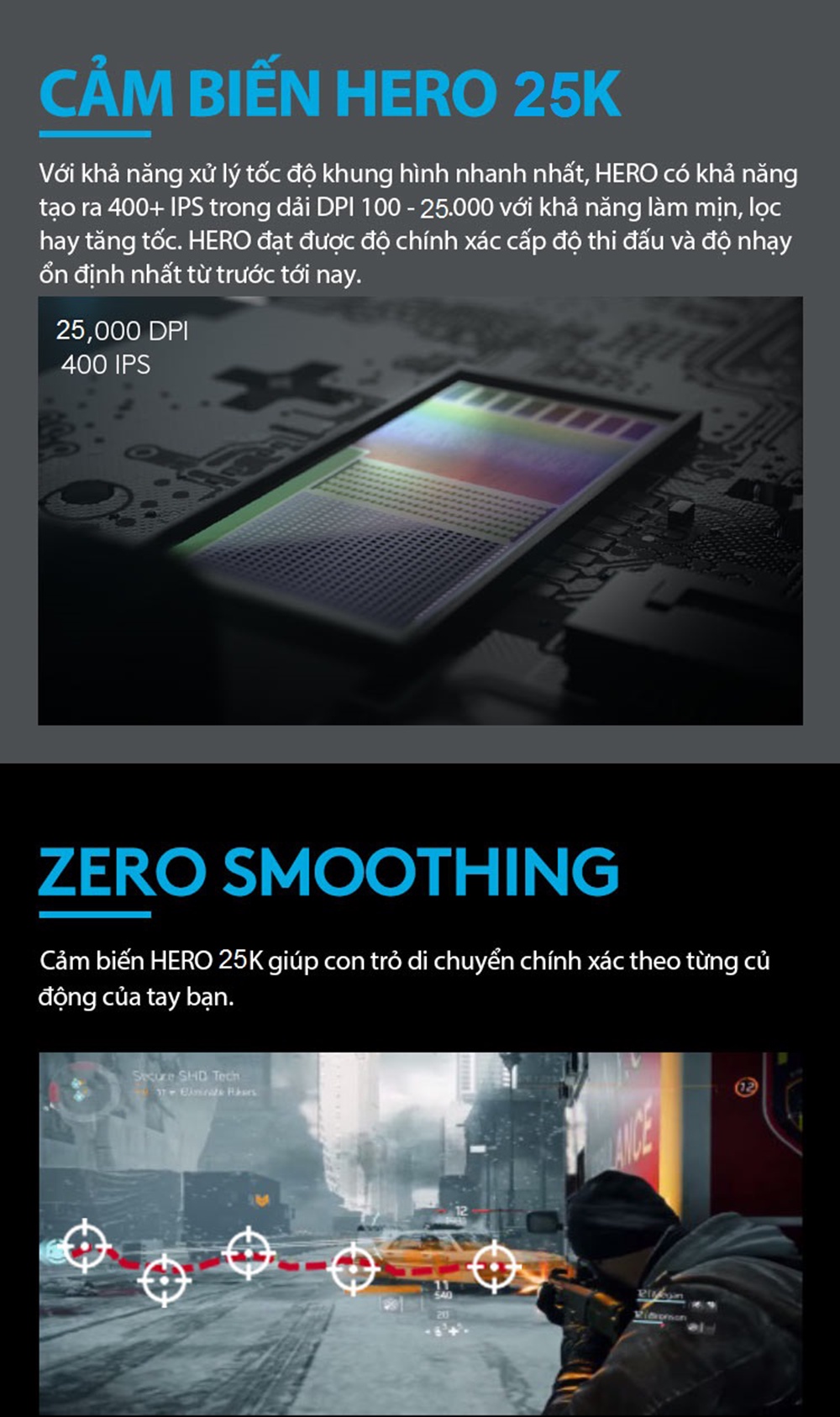 Logitech G502 Hero wired gaming mouse - Hero RGB sensor, 11 ...