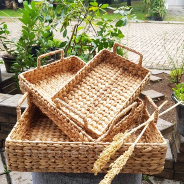 Water Hyacinth Frame Tray Box (Iron Frame) | Shopee Philippines
