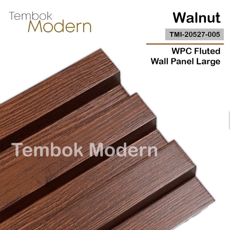 Wall Panels WPC Fluted Large Walnut 140cm x 27mm x 20.5cm | Shopee ...