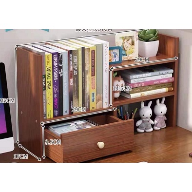 Small Desk Bookshelf Bookcase Office Storage Rack Simple Desktop Shelf ...