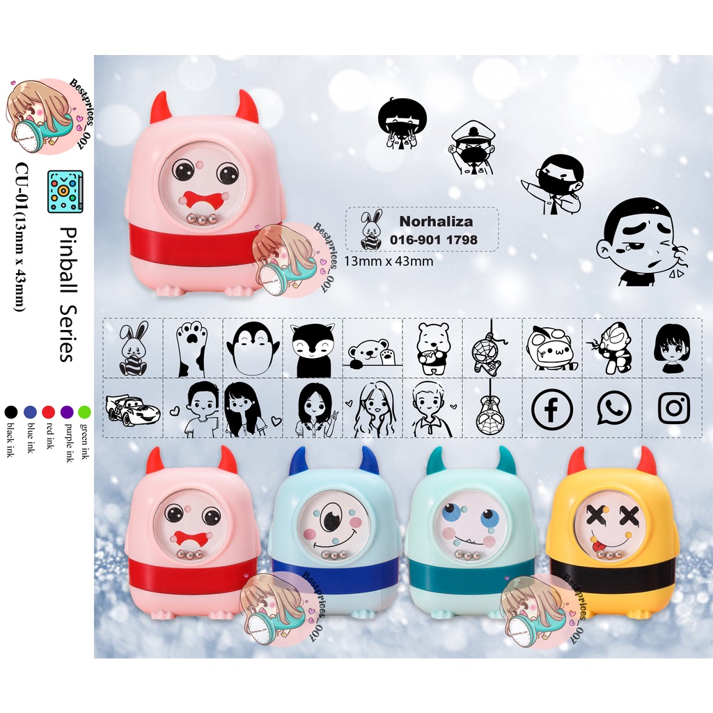 Pinball Pre-ink Rubber and Flash Stamp, Nurse Stamp, Name Stamp Chop ...