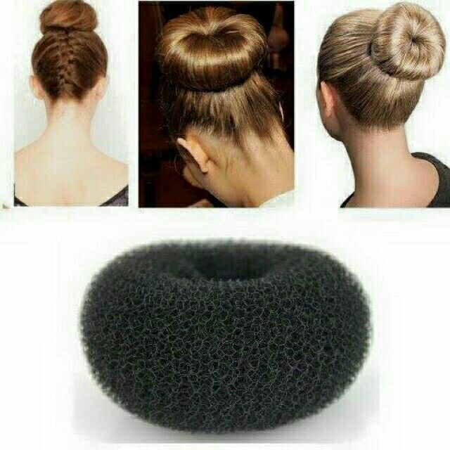 HAIR STYLING DONUT BUN RING hairs styles BUnned Black color | Shopee ...