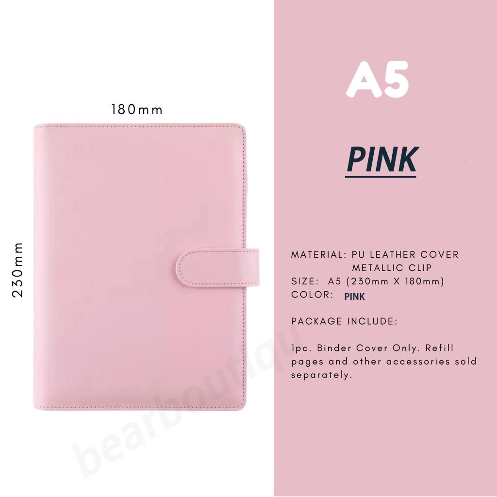 Loose-leaf A5 6holes Notebook Macaron PU leather notebook binder A5 ...