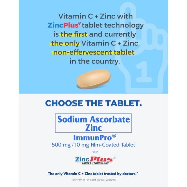 Immunopro Vitamin C with Zinc for Adult Immunity 100 Tablets/32 Tablets ...