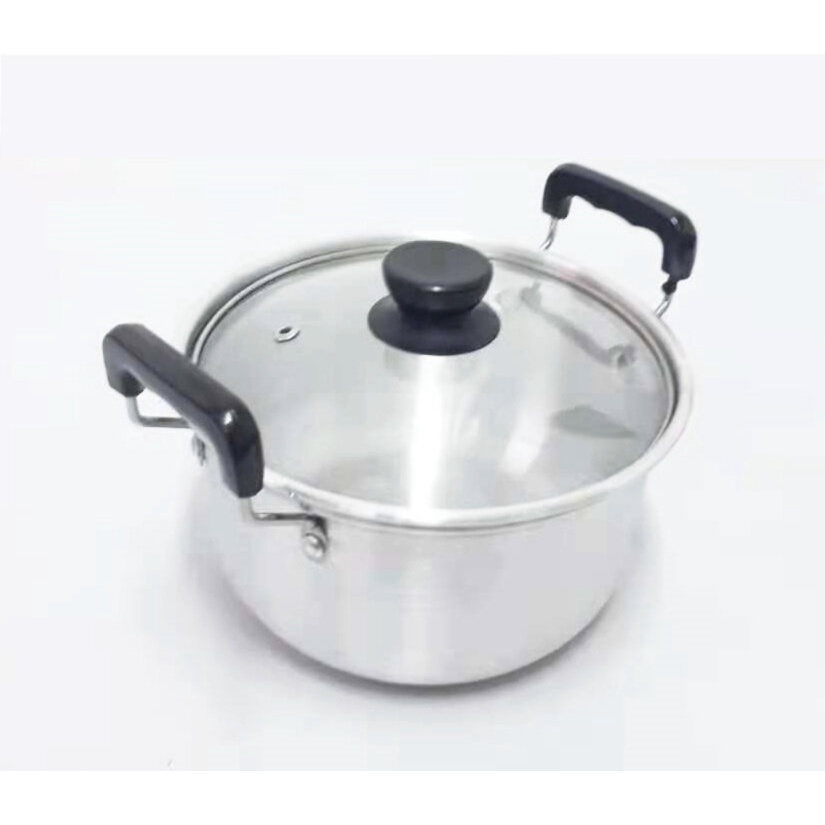 Caldero Double Handle With Glass Cover Kaserola Pot | Shopee Philippines