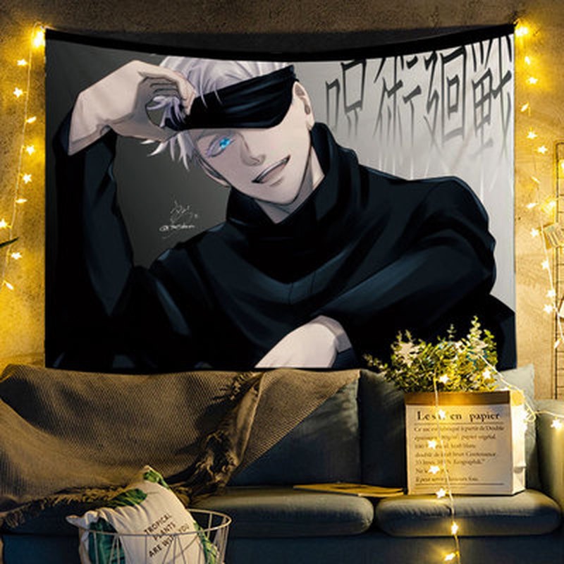 Anime Jujutsu Kaisen Tapestry Wall Cloth Gojo Satoru College Dorm ...