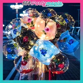 Bobo Balloon with Rose Bouquet LED Rose Balloon Bouquet Transparent DIY ...