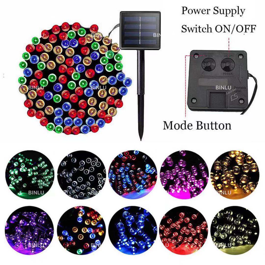KIMH:Solar Christmas Lights 10M 100L LED Solar Powered Waterproof Thick ...