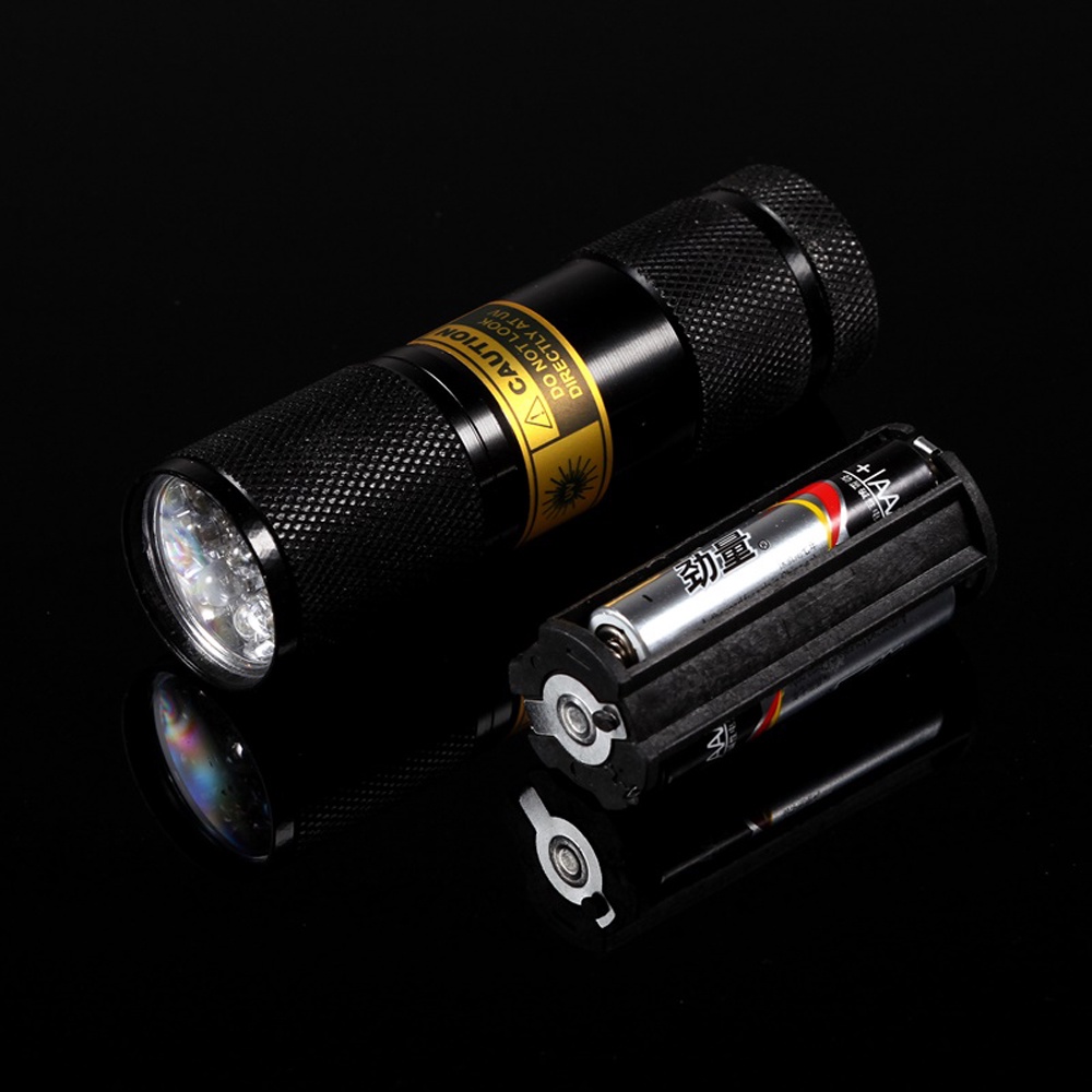 Alonefire 9LED 395nm Aluminum Alloy Mini UV Flashlight Portable UV ...