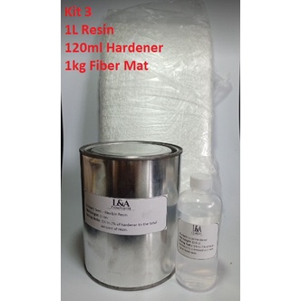 Fiberglass Set (P3) -1kg Resin, 120cc Hardener w/ 1kg CSM | Shopee ...