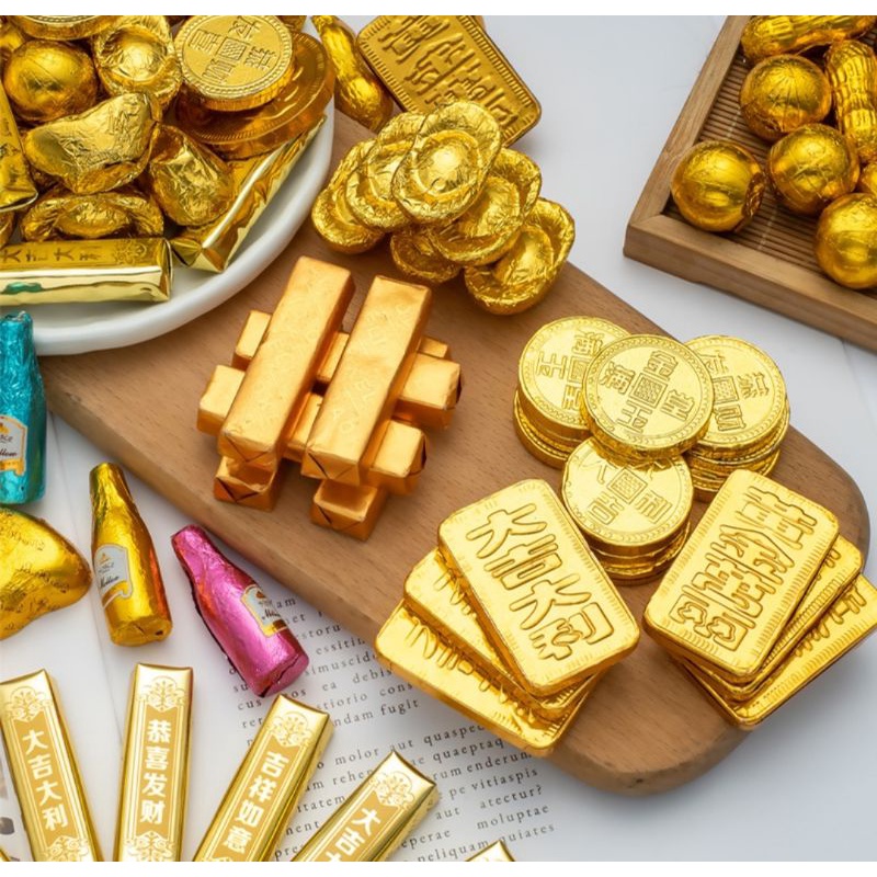 Edible Ingot Gold Bar Gold Coins Chocolate Cake Deco 金币元宝巧克力 | Shopee ...
