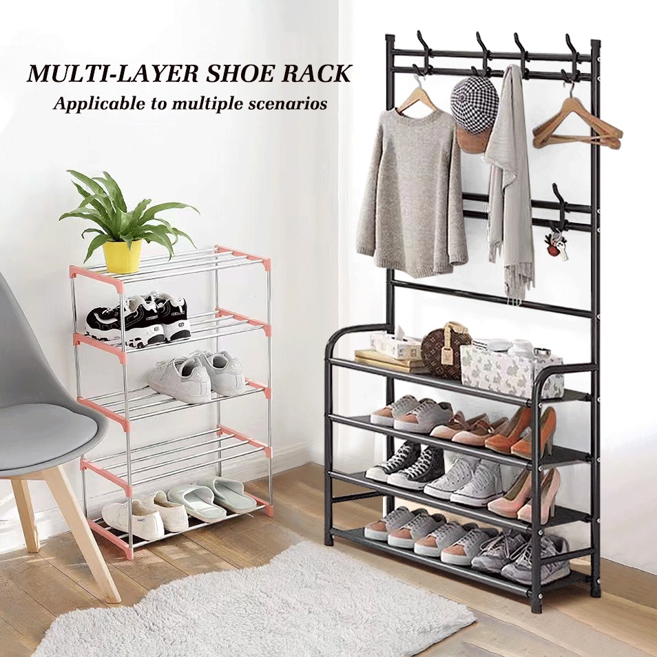 Multifunctional Shoe Rack Organizer Simple Floor Rack Shoe Rack 4 Layer ...