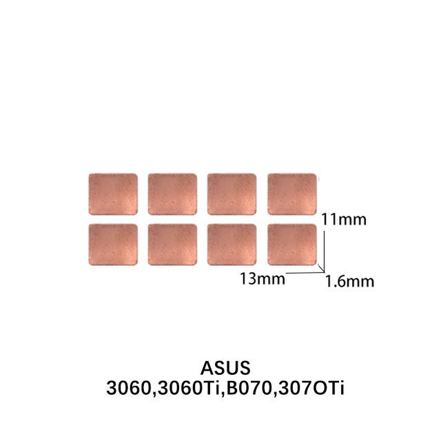 GPU RAM Copper Heat Sink For Radiator Memory Miner RTX 3090 3080 3070 ...