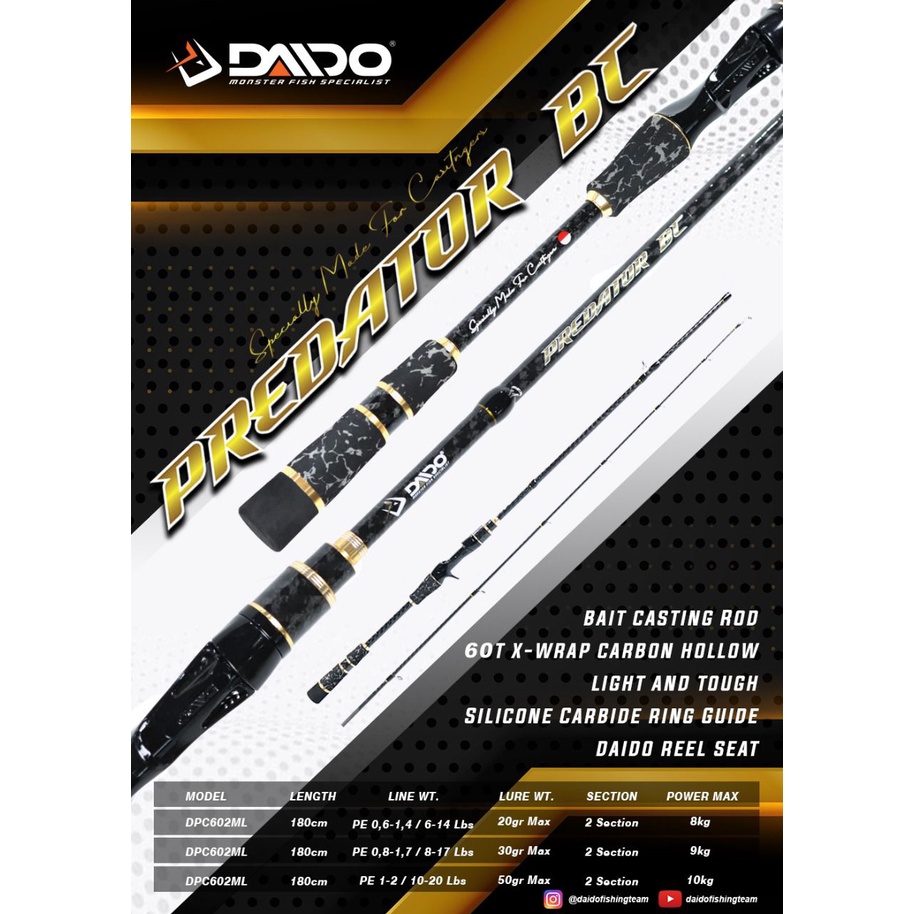 Fishing Rod DAIDO PREDATOR BC 180CM / STICK Fishing DAIDO PREDATOR BC ...