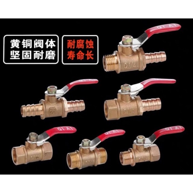 Brass Ball Valves 1/4" Male Female Thread Copper Brass Ball Valves ...
