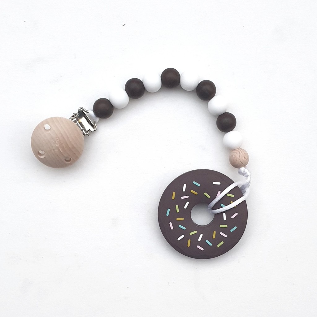 POPSICLE Chocolate Donut Silicone Teether with Pacifier Clip | Shopee ...