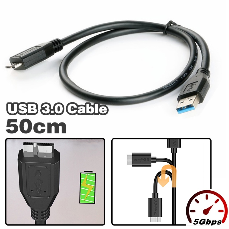50cm USB 3.0 Cable For External Hard Drive Disk HDD Hard Drive Cable ...