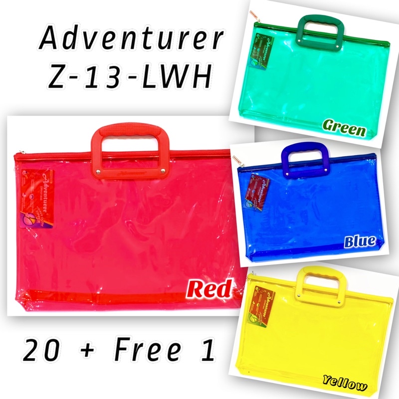 Adventurer Expanding Plastic Envelope Zipper colored Long size 20 ...