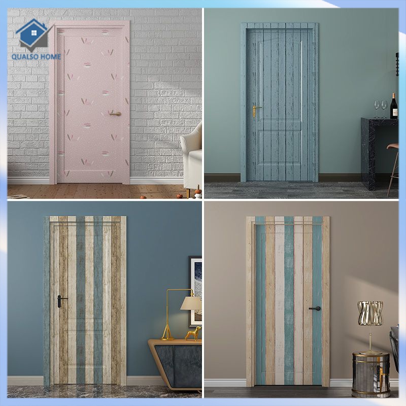 Door Sticker Self-Adhesive Whole Door Sticker Wooden Door Refurbished ...