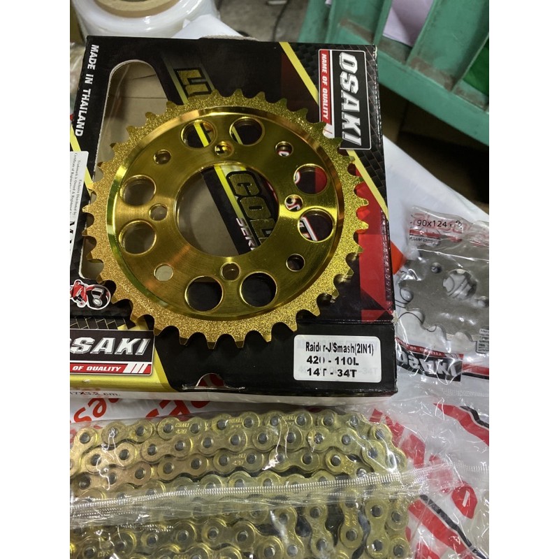 OSAKI CHAINSET SMASH LUCKY GOLD 14/34-420 (4301) | Shopee Philippines