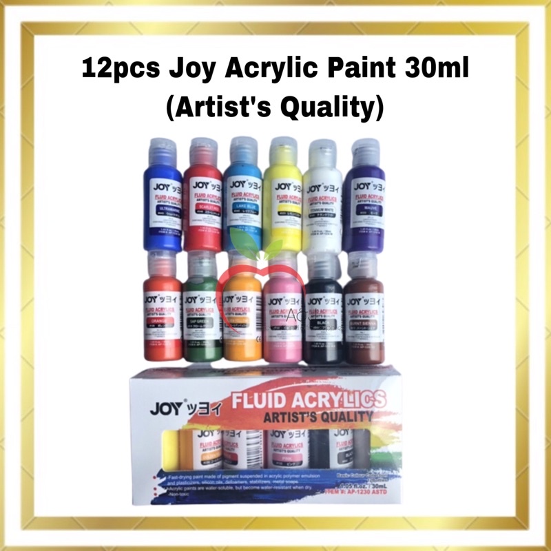 Joy Acrylic Paint 12pcsx30ml (Artist’s Quality) | Shopee Philippines