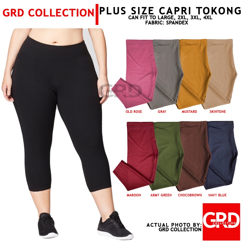 GRD Plus Size Capri Tokong Leggings | Shopee Philippines