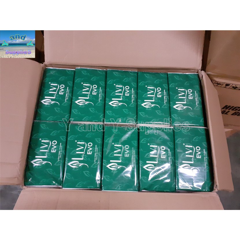 LIVI EVO Interfolded Paper towel (Box of 30 packs) | Shopee Philippines