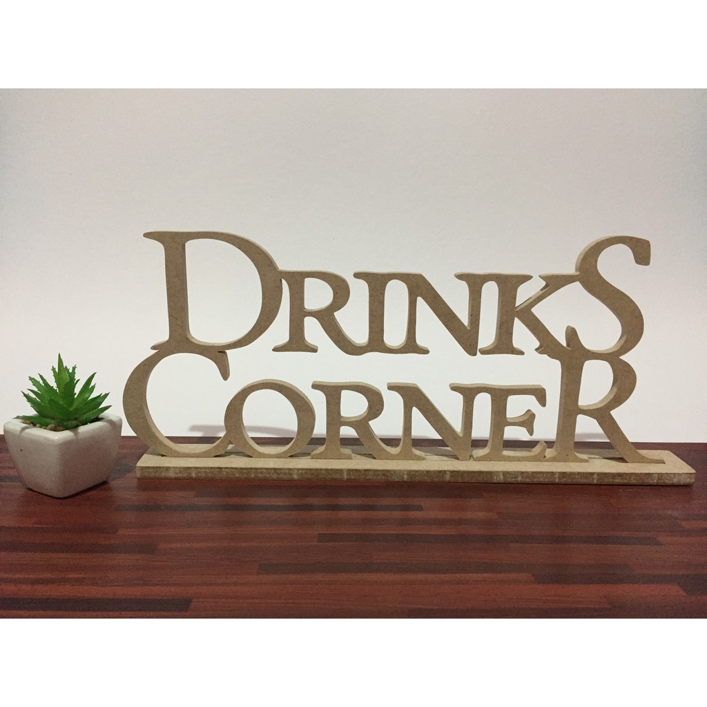 Drinks Corner Wooden Table Standee Signage | Shopee Philippines