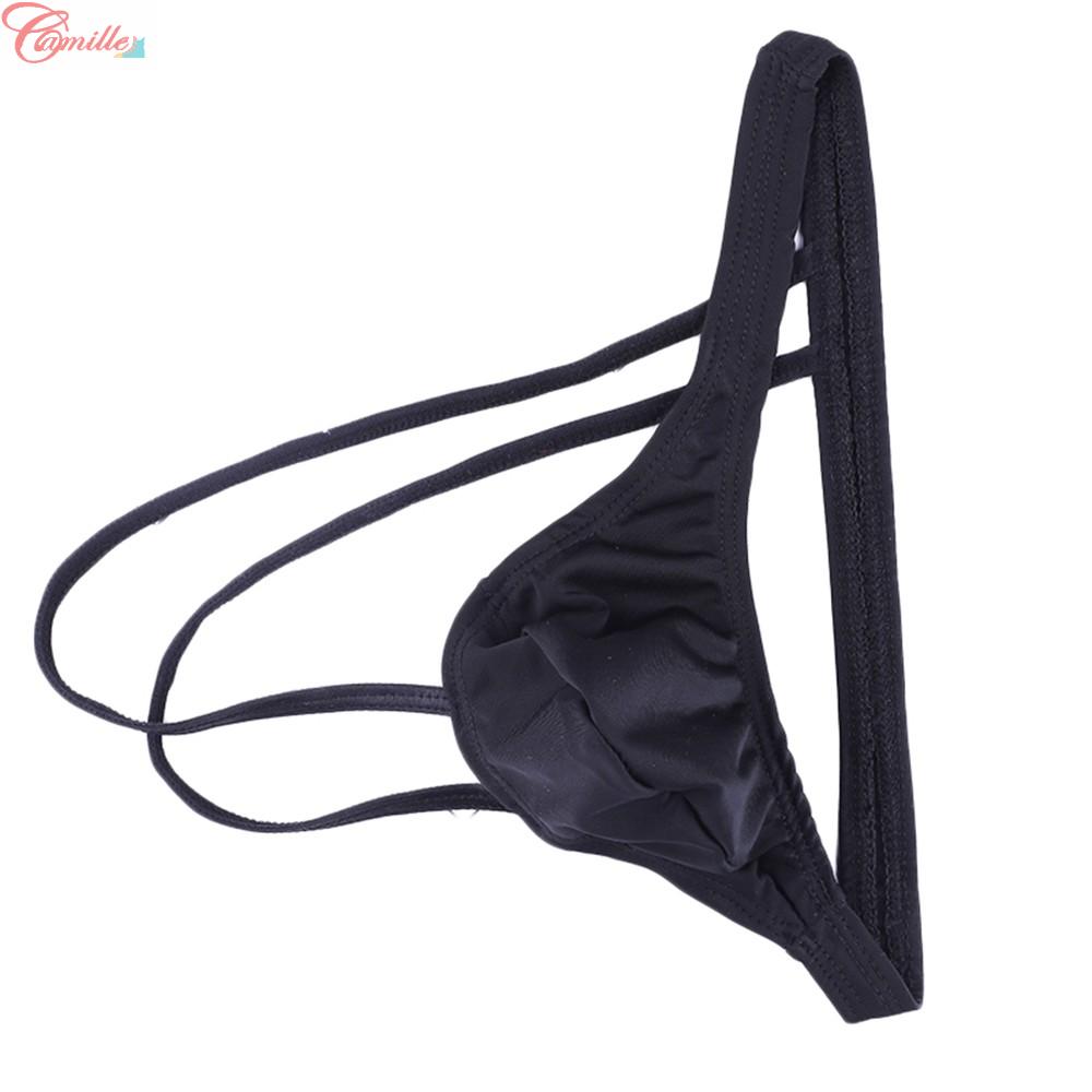 Mens Sexy Underwear C-String Low Rise Breathable Hollow Out Elastic T ...