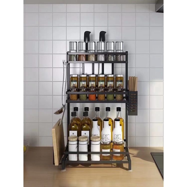 Multi Storey Kitchen Shelf Condiment Rack Stainless Steel Floor Wall ...