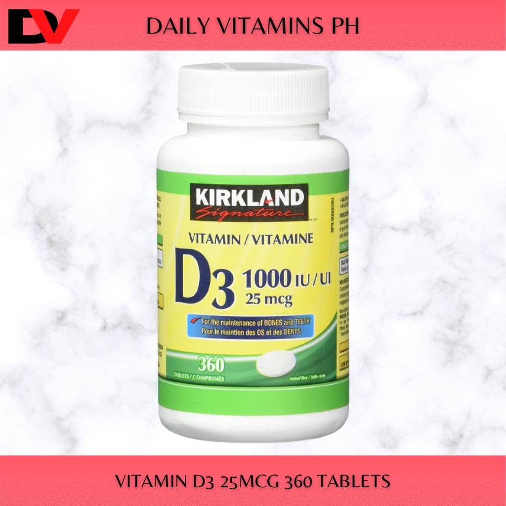 Kirkland Signature Vitamin D3 1000 IU, 360 Tablets | Shopee Philippines