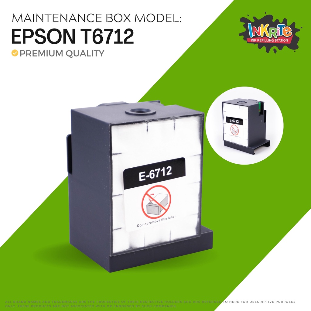 Inkrite T6712 Maintenance Box for Epson WF-6090 WF-6091 WF-6093 WF-6590 ...