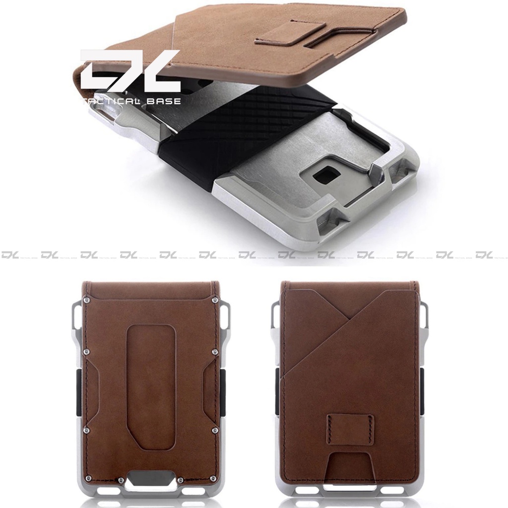 Metal wallet mixed with tactical leather card holder RFID wallet ...