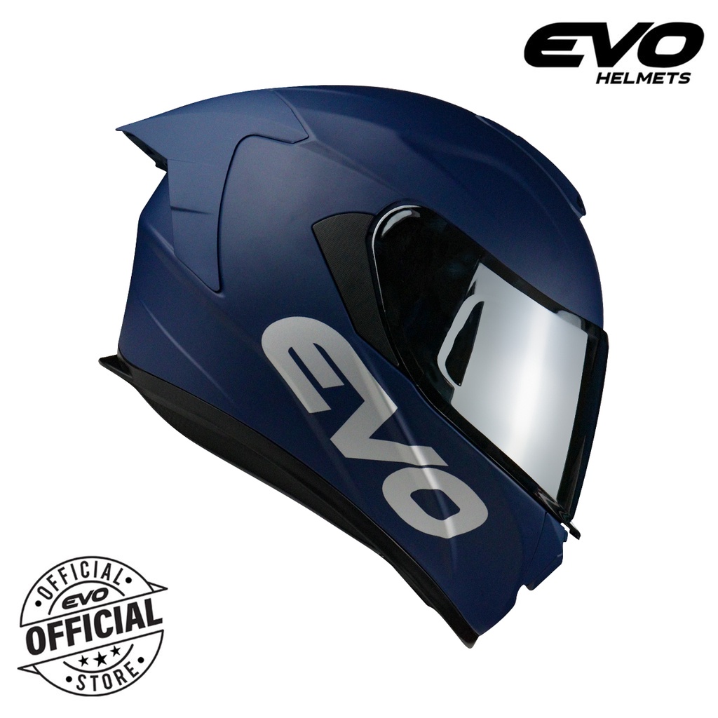 EVO GT-PRO Plain Full Face Dual Visor Helmet Motorcycle With Free Clear ...