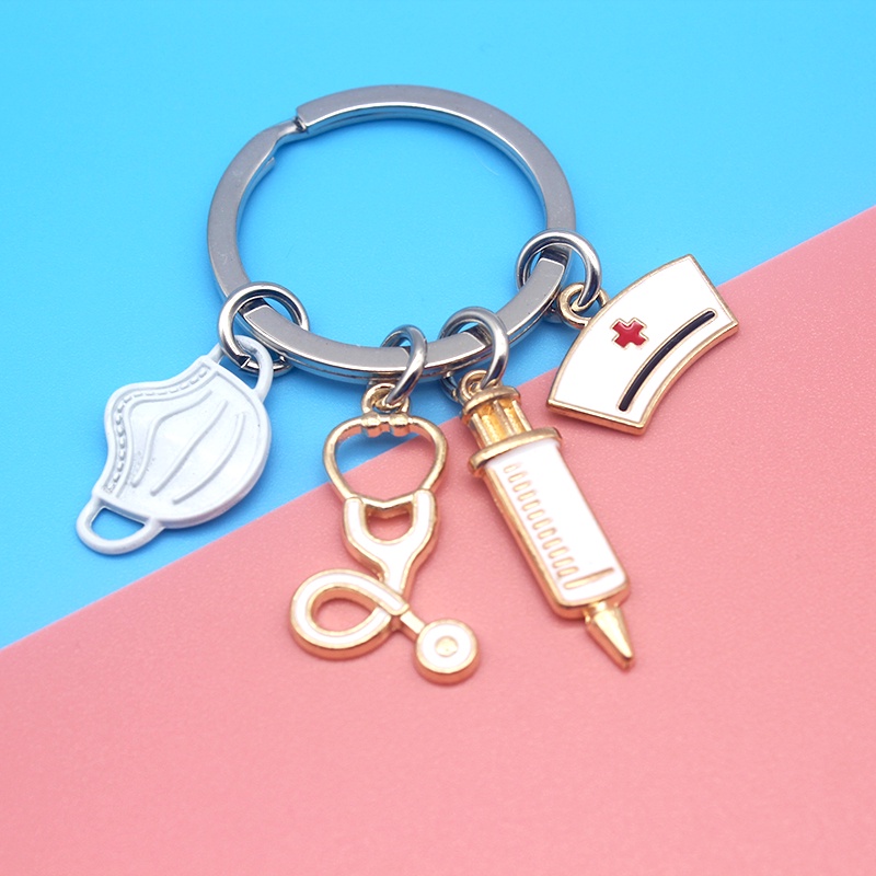Mask Medical Keyrings Doctor Tool Stethoscope Syringe Keychain | Shopee ...