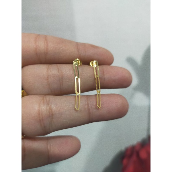 COD 18K PAPER CLIP EARING LIGHTWEIGHT | Shopee Philippines