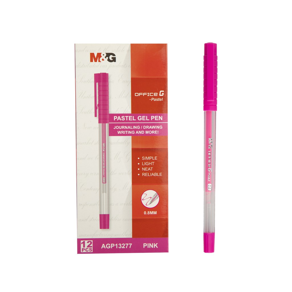 M&G Office G Pastel Gel Pen 0.8mm AGP13277 (12 pcs) | Shopee Philippines