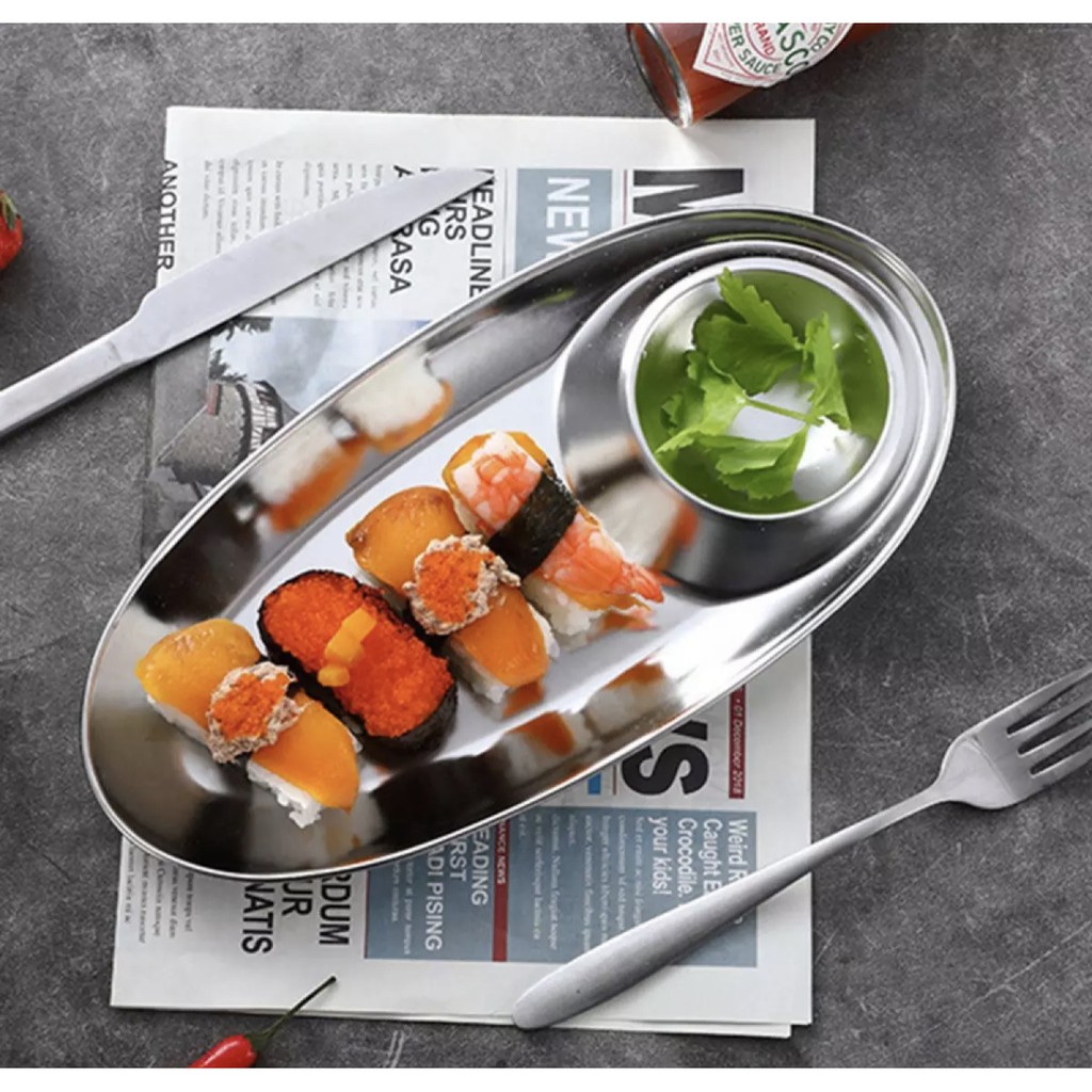 NEW 304 Stainless Steel Snack Plate Oval Chips | Shopee Philippines