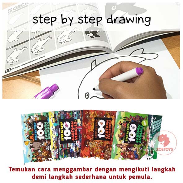 Zoetoys Step By Step Drawing | Let's Go to Draw Step Book | Shopee ...