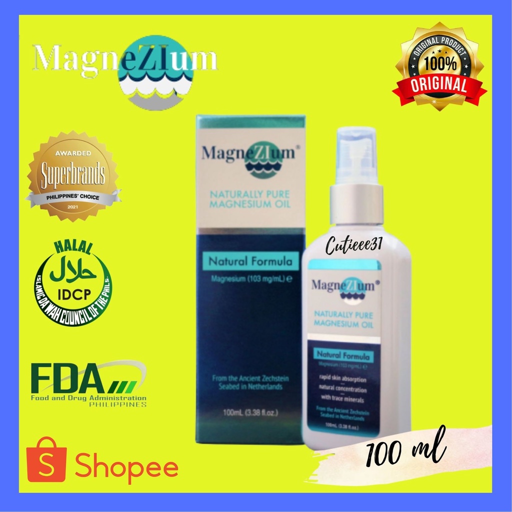 100% ORIGINAL MAGNEZIUM ® NATURALLY PURE MAGNESIUM OIL (100 mL ...