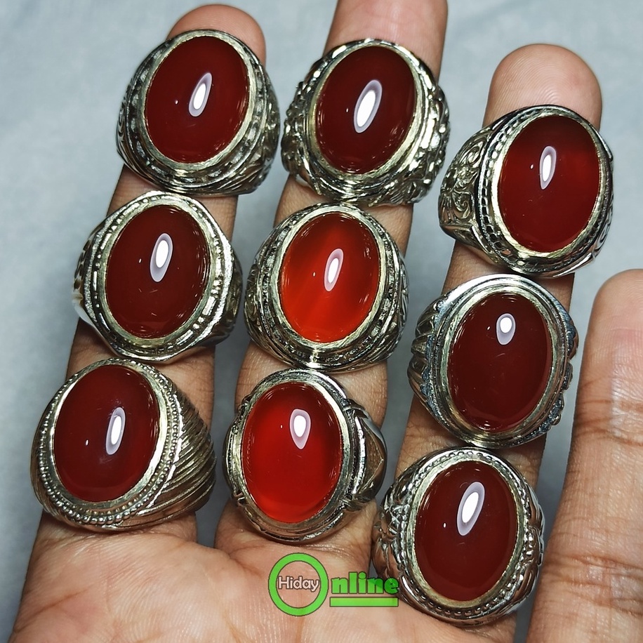 MERAH ORIGINAL REDDISH RED CEMPAKA NATURAL Agate RING | Shopee Philippines