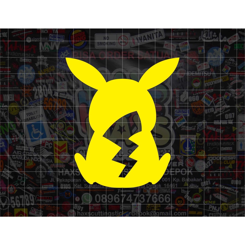 Pikachu Pokemon Cutting Sticker Size 8 Cm for Cars and Motorbikes ...