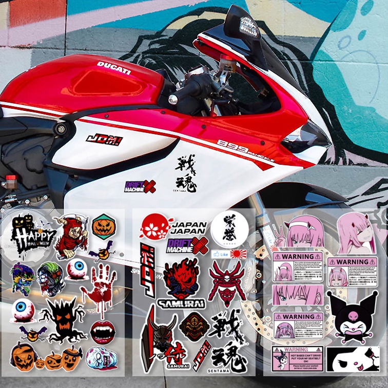1 Set JDM Sticker Reflective Motorcycle Decal Car Decorative Stickers ...