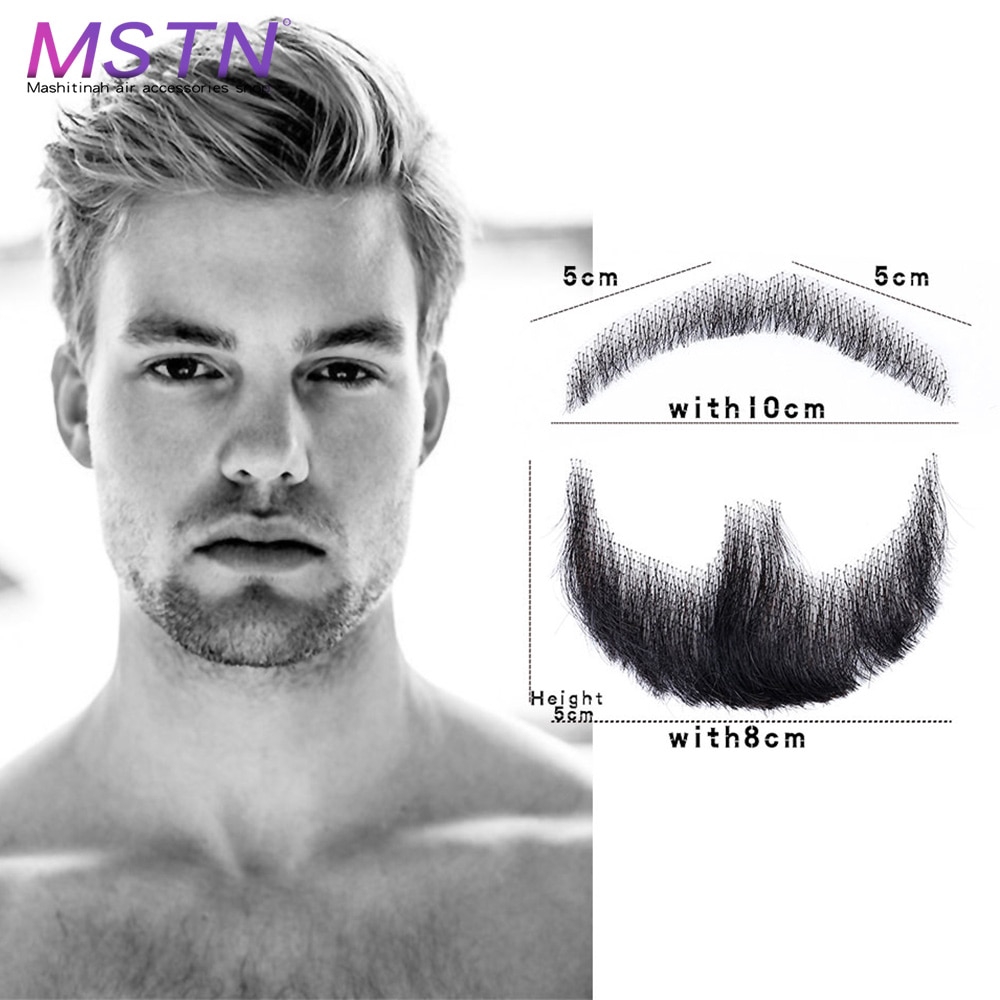 MSTN Man's Lace Beard Hand Made Real Hair Fake Beard Mustache Fancy ...